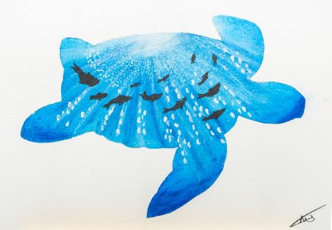 Underwater Blue Turtle – Original Oil Painting in various sizes ...