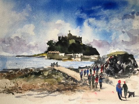 St Michael’s Mount Cornwall – Watercolour Painting – Landscape Artist ...